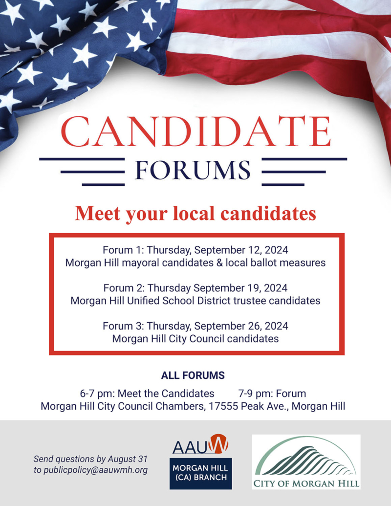 Local Candidate Forums Scheduled – AAUW Morgan Hill